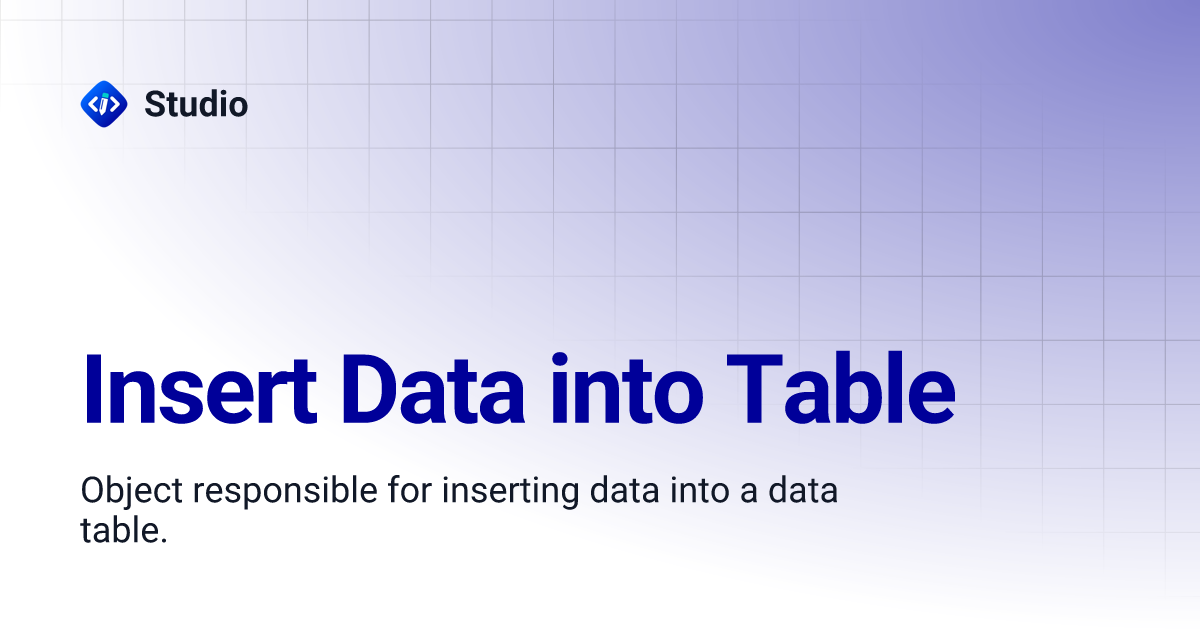 Insert Data into Table | Studio