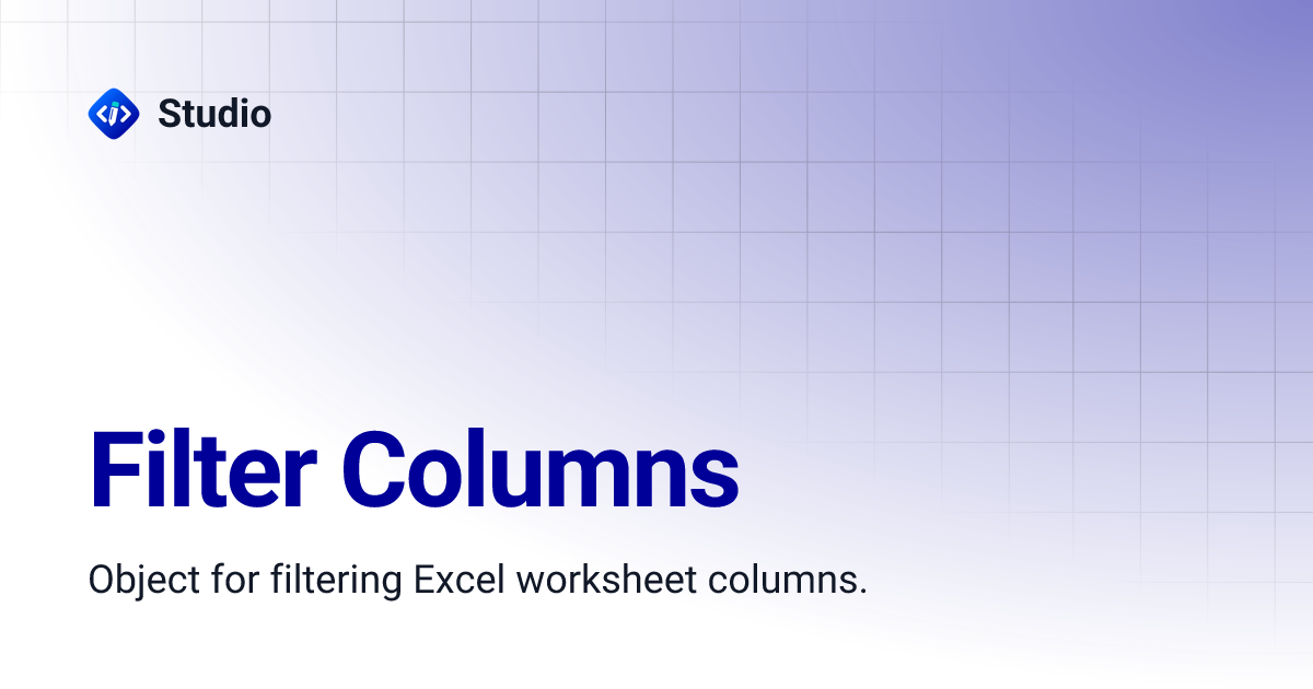 Filter Columns | Studio