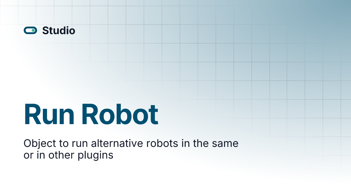Run Robot | Studio