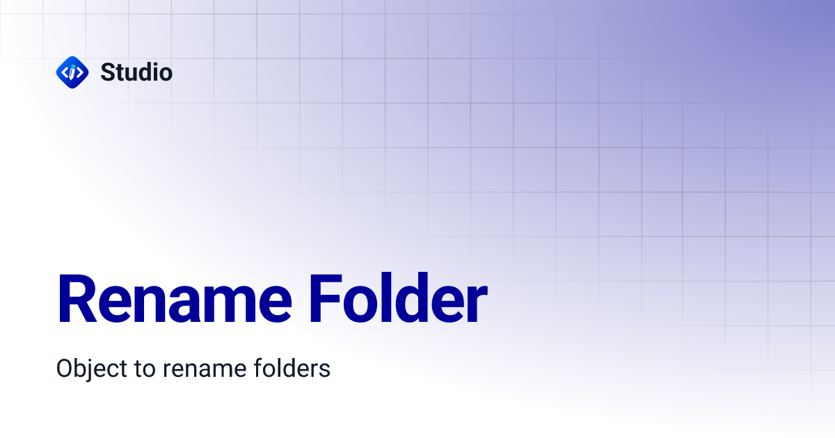 Rename Folder | Studio