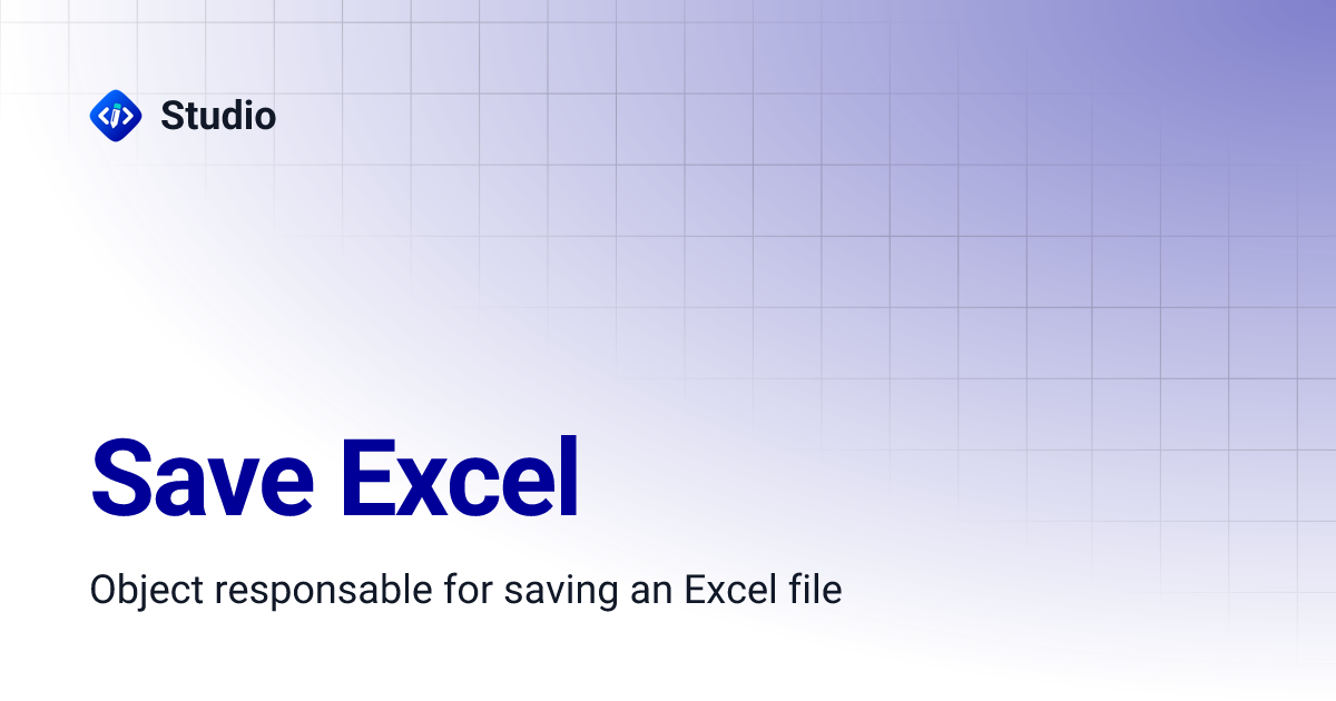 Save Excel | Studio