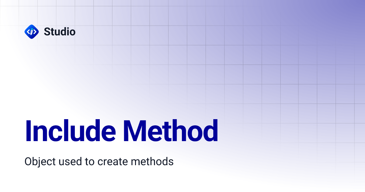 Include Method | Studio