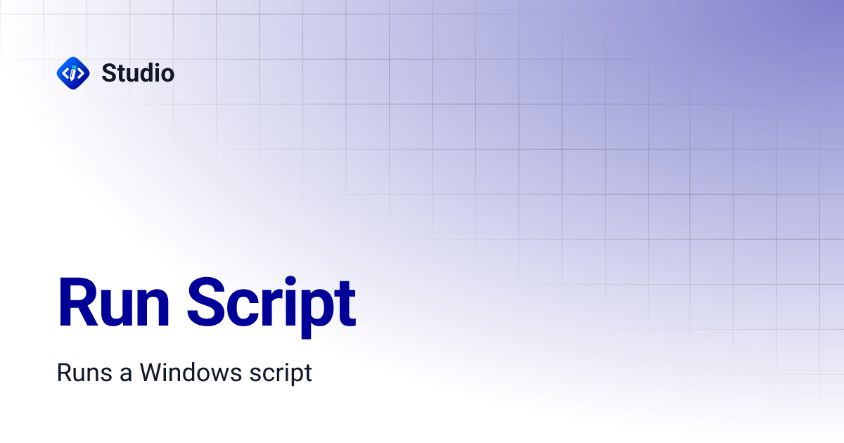 Run Script | Studio