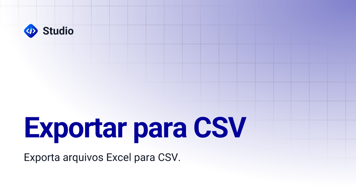 Exportar para CSV | Studio